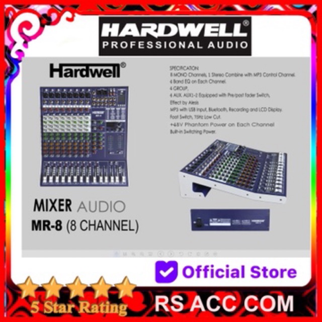 Jual MIXING MIXER HARDWELL MR8 8 CHANNEL ORIGINAL NEW MODEL | Shopee ...
