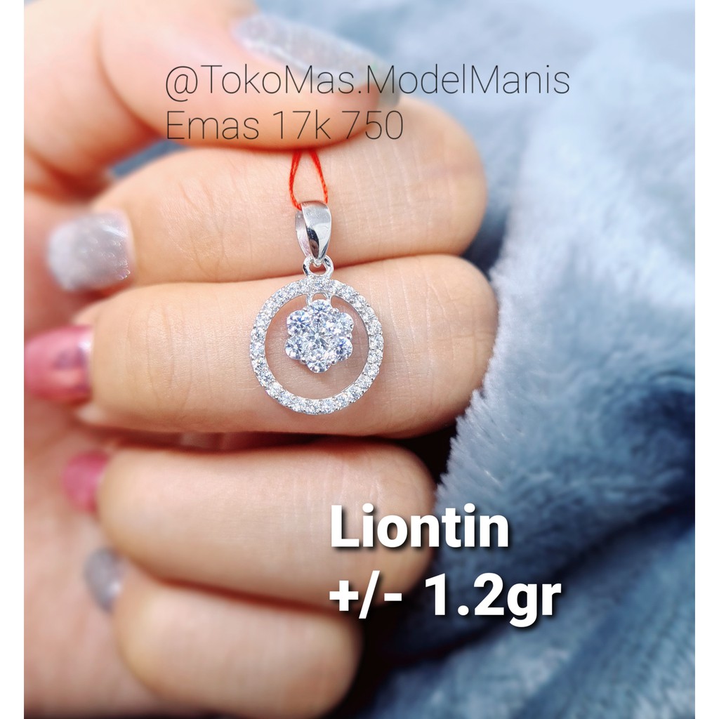 Jual Liontin diamond looks emas putih 750 kadar 17 K | Shopee Indonesia