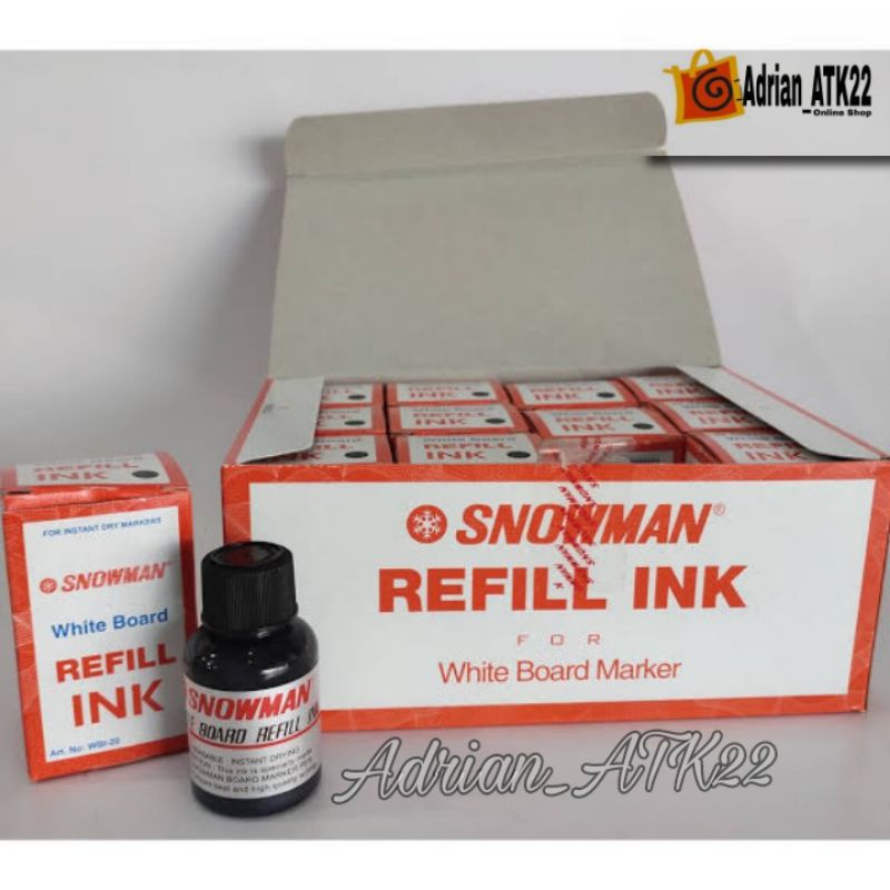 Jual Tinta Spidol Refill INK Snowman Whiteboard// Untuk( BG-12 & ABG-12 ...