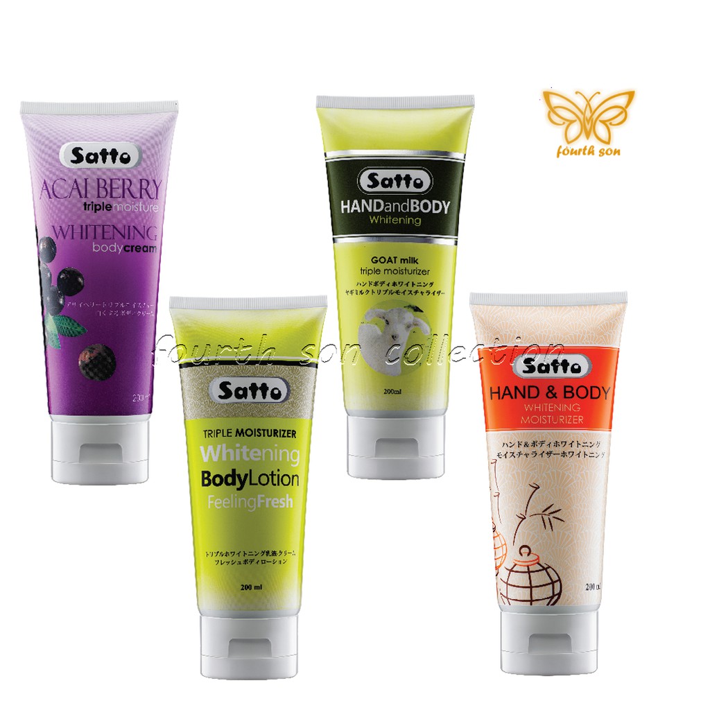 Jual SATTO HANDBODY LOTION WHITENING GOAT MILK ACAI MOISTURIZER 200ML ...