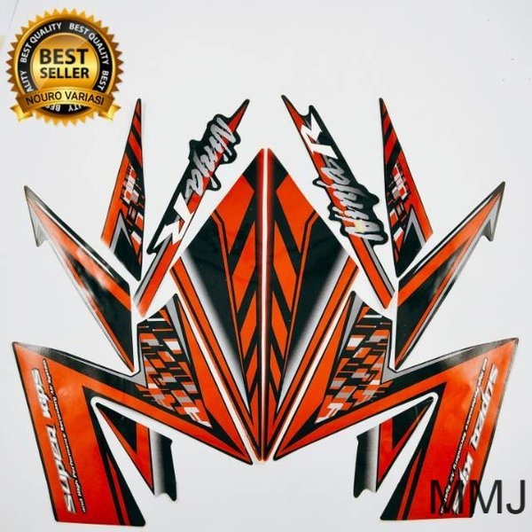 Jual Sticker striping kawasaki ninja r 2014 oren se stiker list body ...