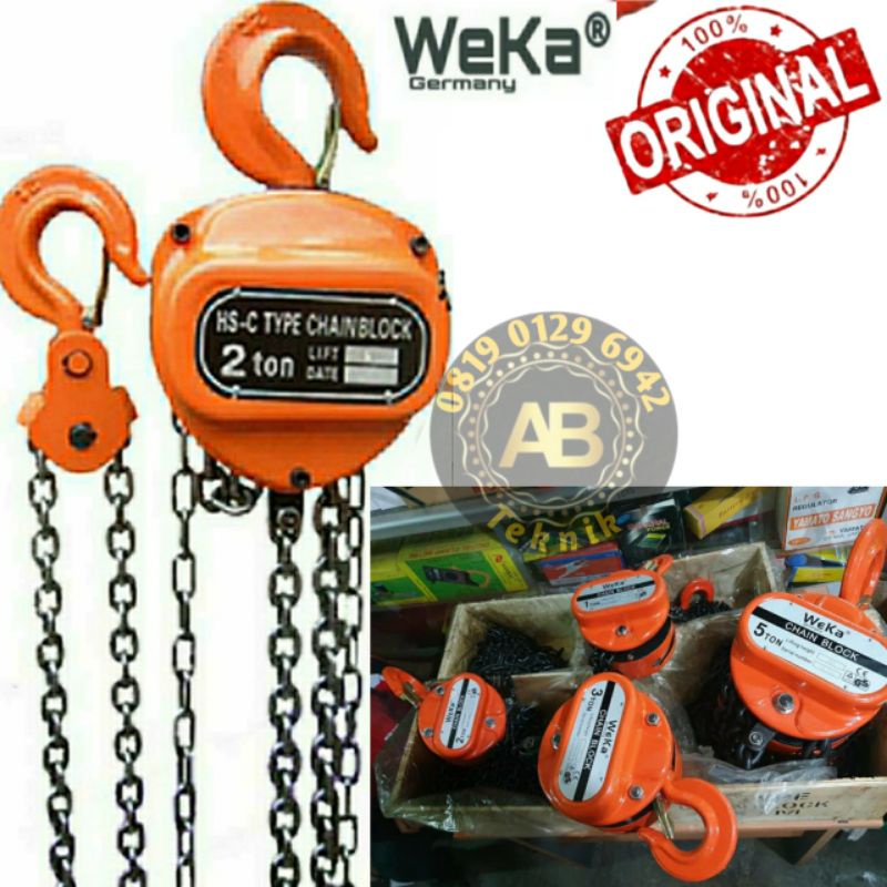 Jual chain block cenblok takel hand 2 ton 7 meter weka germany hoist ...