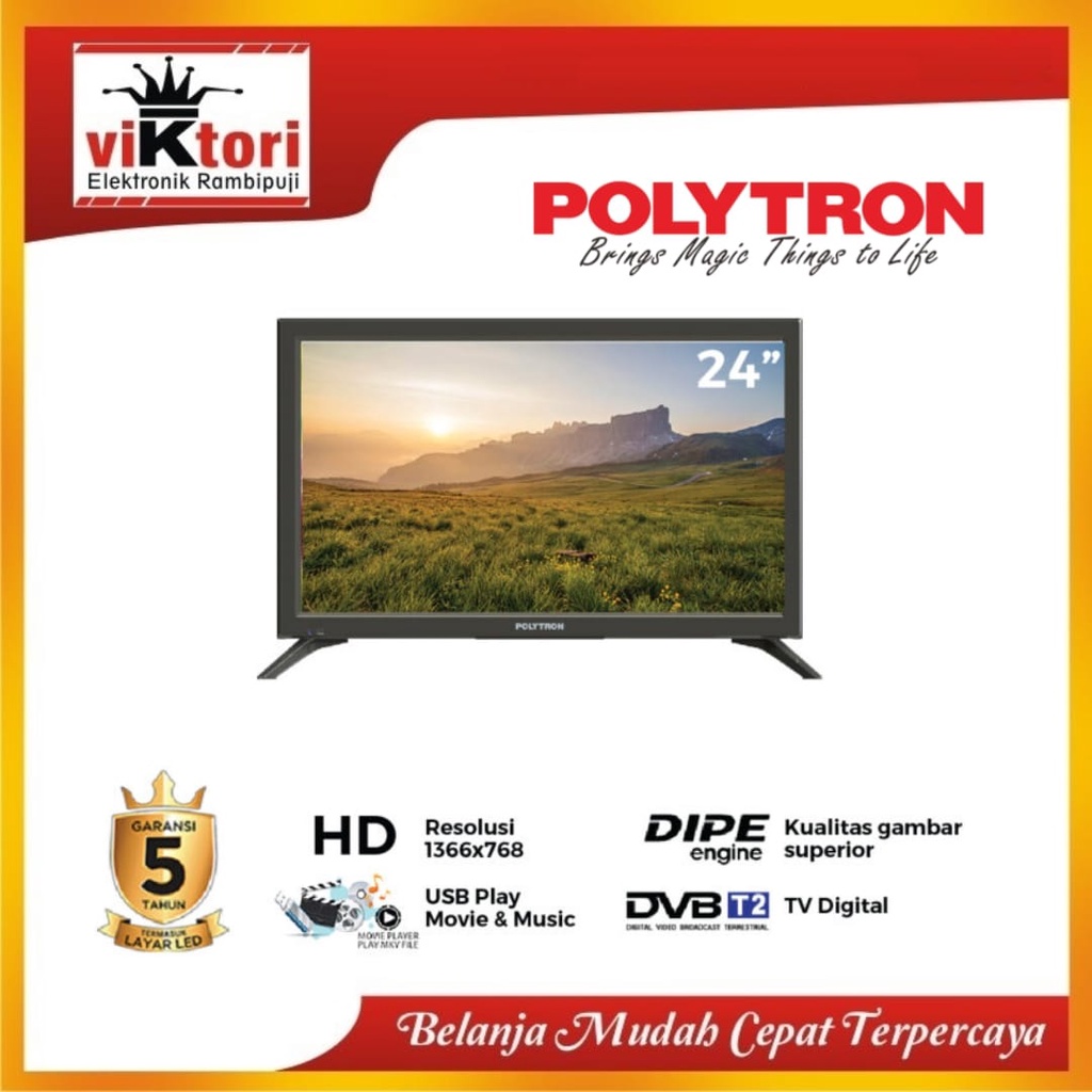 Jual POLYTRON DIGITAL TV 24″ PLD24V / TV LED Digital 24 inch Polytron ...