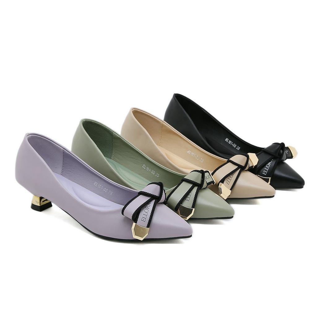 Jual ELLORA EL 161-88 Sepatu Heels Wanita Kerja Import 4cm | Shopee ...
