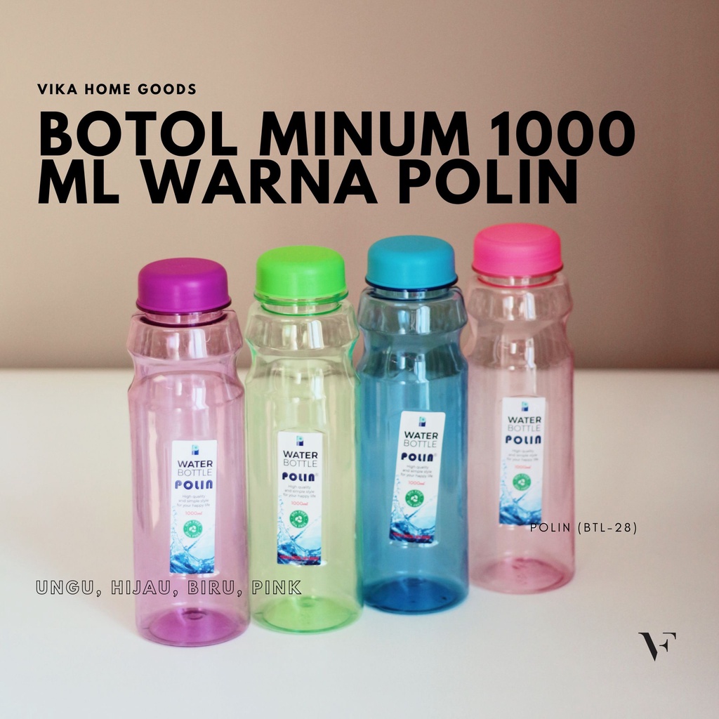 Jual Botol Air Minum Bulat Warna 1000 ml Polin (BTL28) | Shopee Indonesia