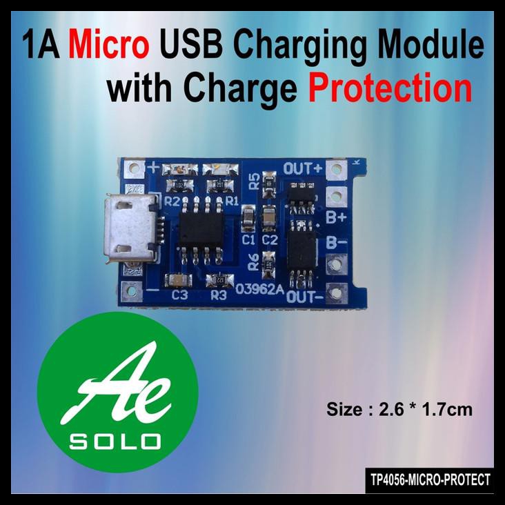Jual 1A Micro Usb Lithium Charging Module With Charge Protection ...