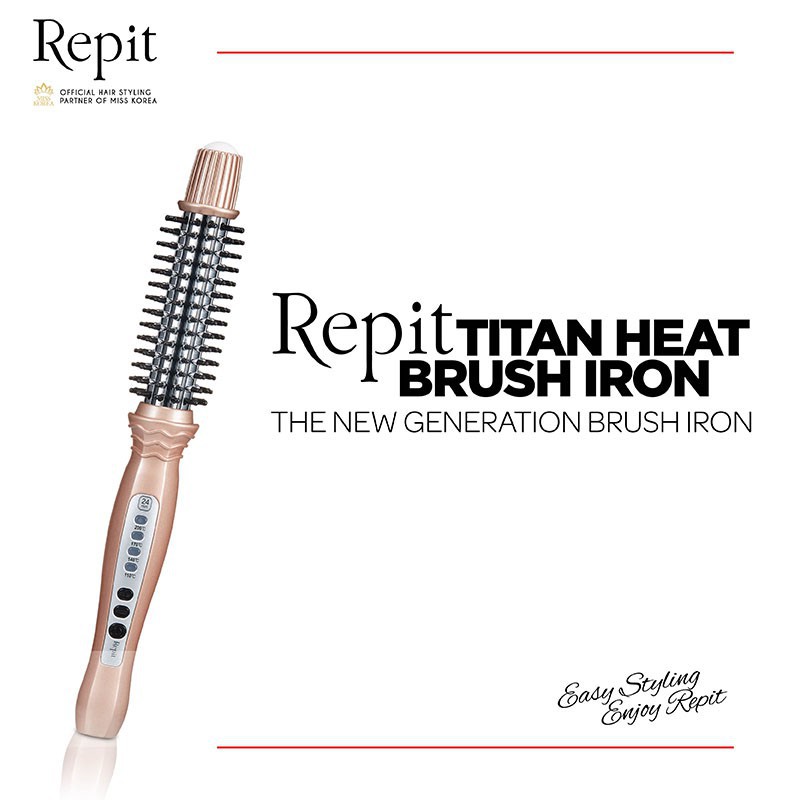 Jual REPIT TITAN HEAT BRUSH IRON Catokan Pengeriting rambut Repit 24mm ...