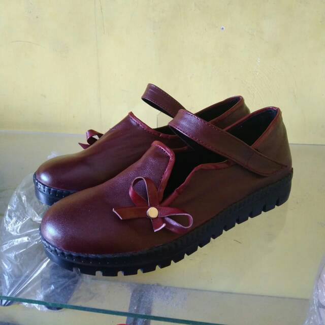 Jual Sepatu wanita pita slip on candura balerina flat ringan alas karet ...