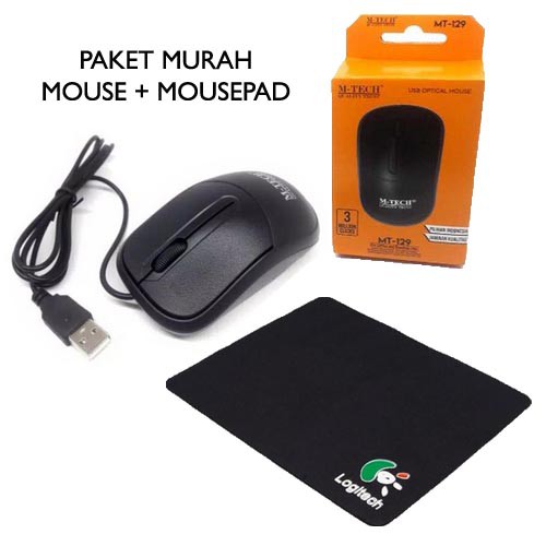 Jual Paket Mouse Kabel USB M-Tech MTech M Tech MT-129 / Eyota BY-01 ...