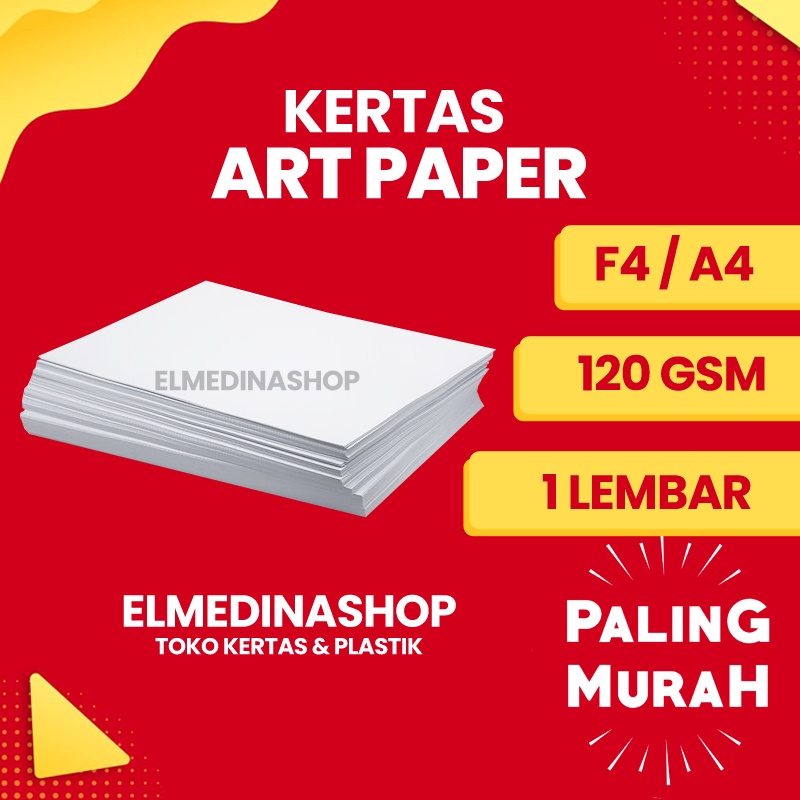 Jual 1 Lembar Kertas Art Paper Gramasi 120 Gsm F4 And A4 Artpaper Glossy