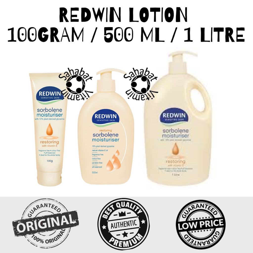 Jual Redwin Moisturising Lotion 100gram / 500ml / 1 Litre | Shopee ...
