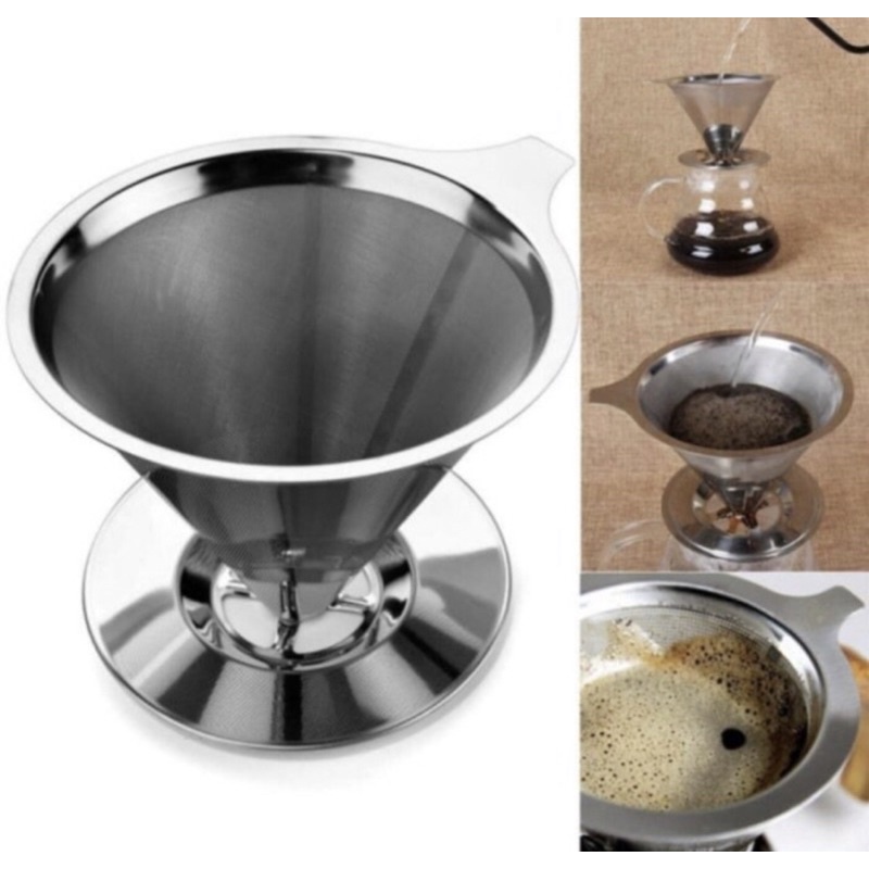 Jual V60 Coffee Dripper Papperless Stainless Steel / Coffee Filter v60 ...