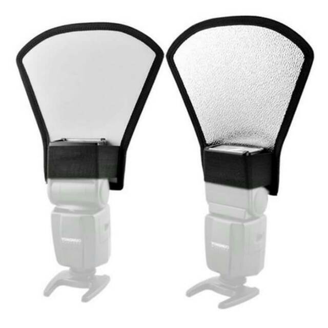 Jual 2in1 Universal External Flash Reflector & Diffuser - Silver/White ...