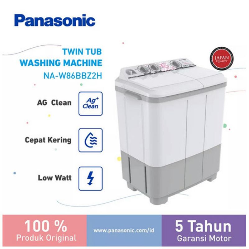 Jual MESIN CUCI PANASONIC NAW 86BB Z2 NAW86BBZ2 2 DUA TABUNG BUKAAN ...