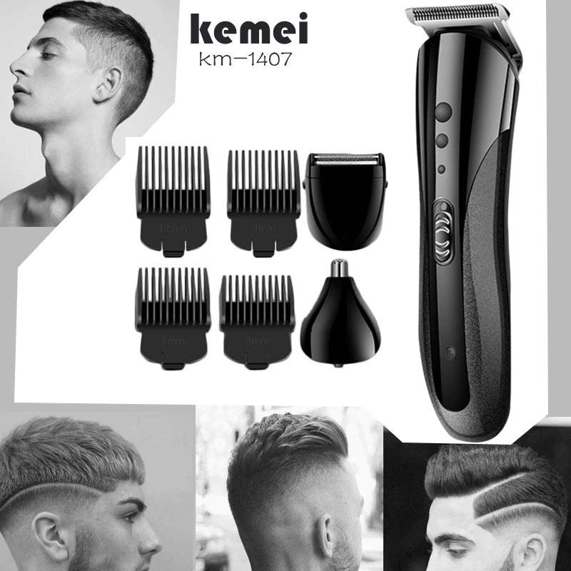 Jual Mesin Cukur Kemei KM-1407 Clipper 3 in1 Alat Cukur Rambut Charger | Shopee Indonesia