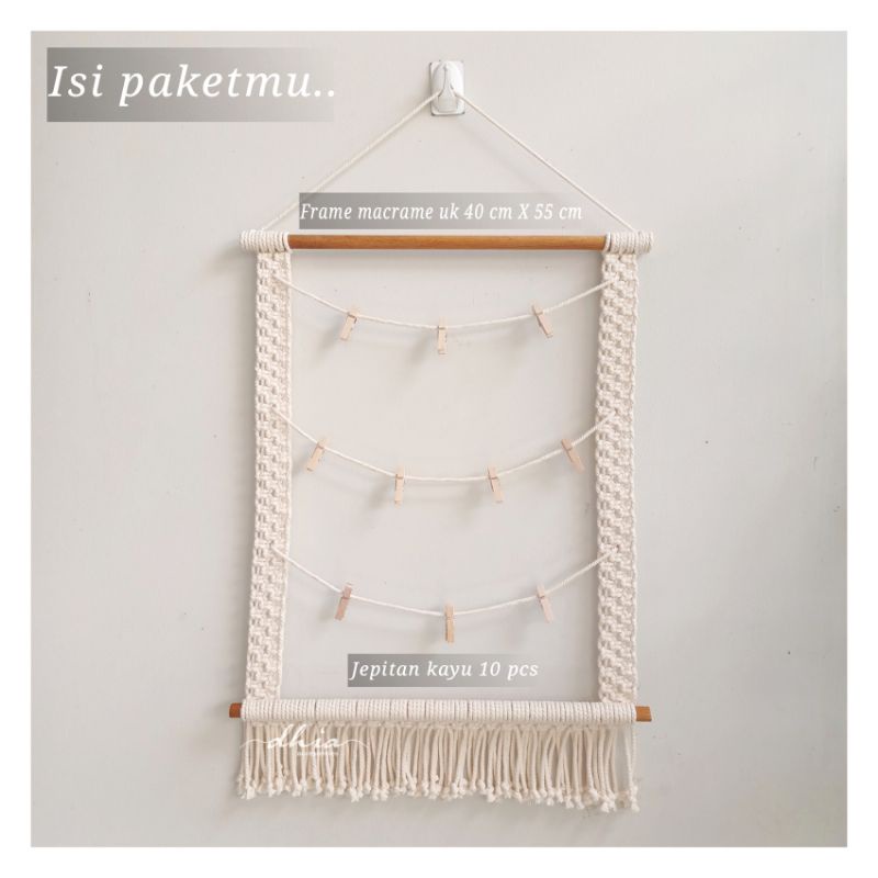 Jual Frame Foto Gantung Polaroid Macrame / Macrame Gantungan Foto ...