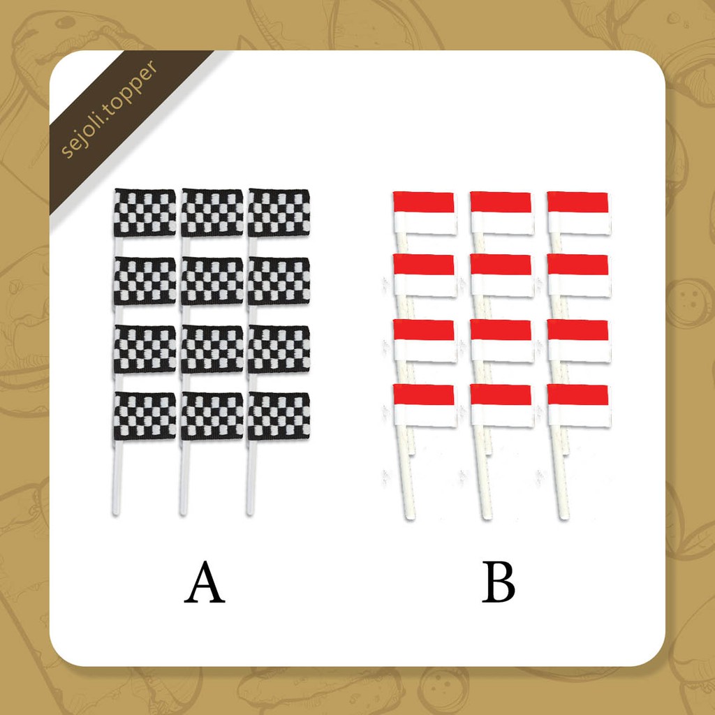 Jual Paket Cake Topper / Bendera Racing / Bendera Indonesia / Hiasan ...