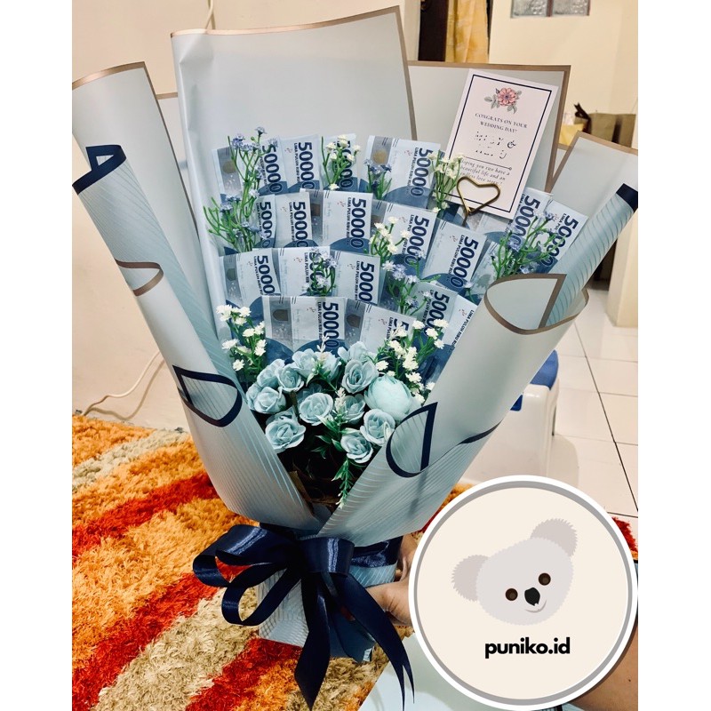 Jual Buket Uang 50rb, 20 lembar + Jasa dan bahan baku | Shopee Indonesia