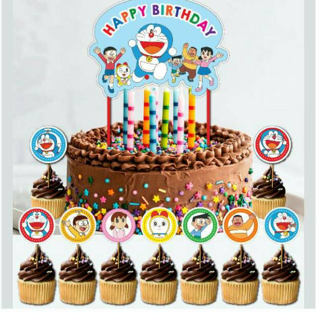 Jual Cake Topper Doraemon (1set isi 10 pc) | Shopee Indonesia