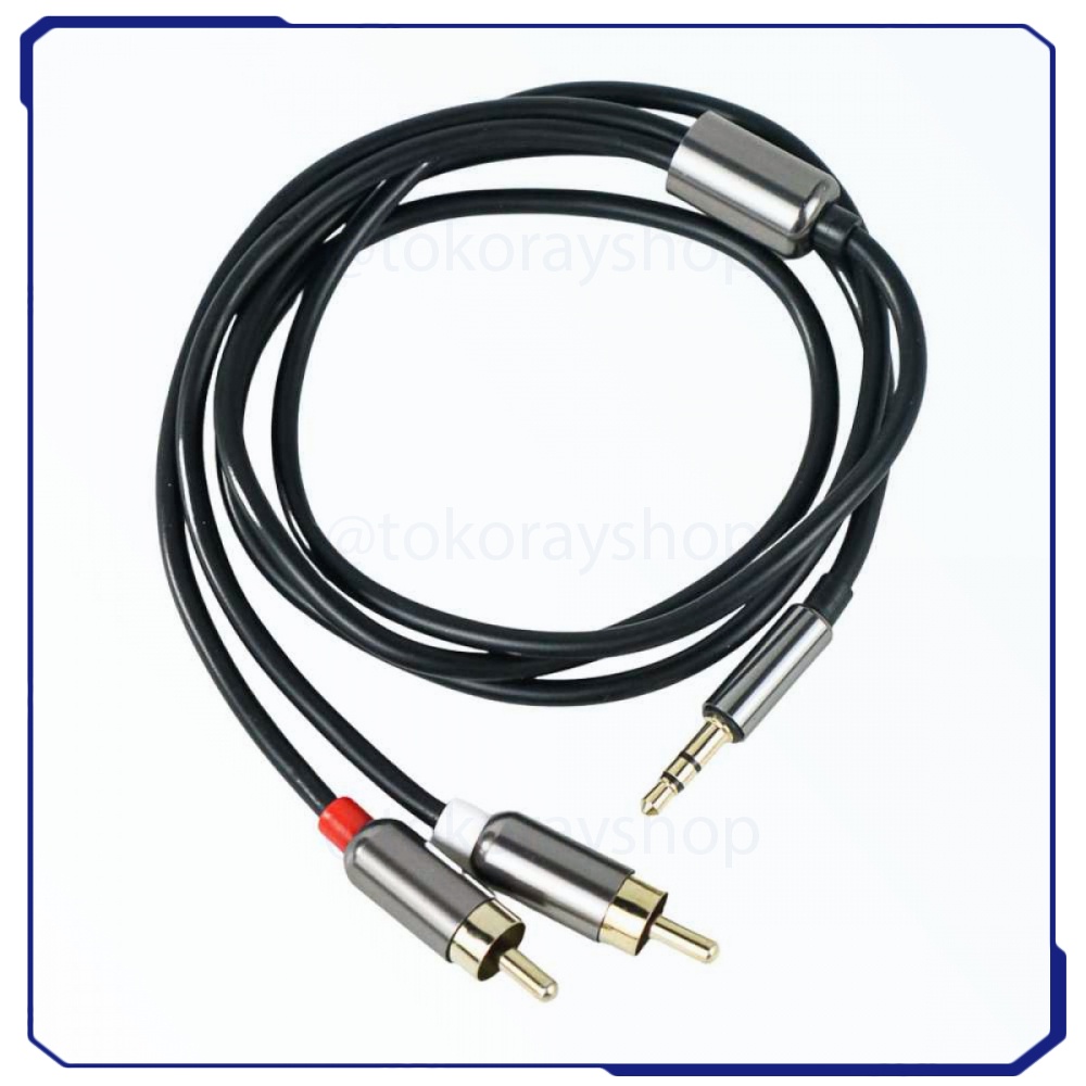 Jual Kabel AUX 3.5mm Male ke 2 RCA Male 1 Meter - R1 | Shopee Indonesia