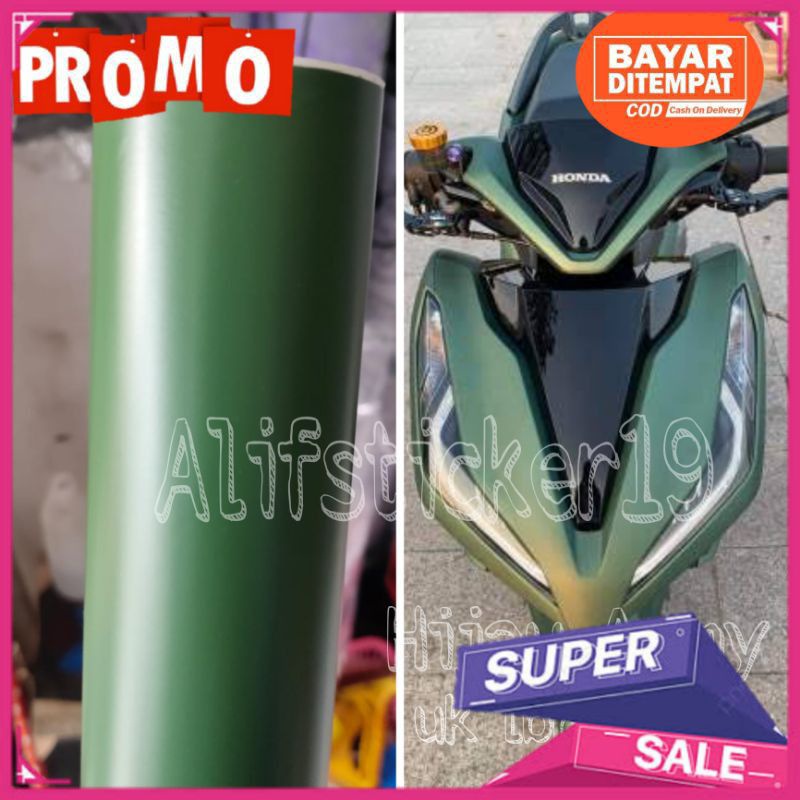 Jual Skotlet Hijau Army Doff Stiker Skotlet Motor Hijau Glossy Stiker Doreng Loreng Army ...