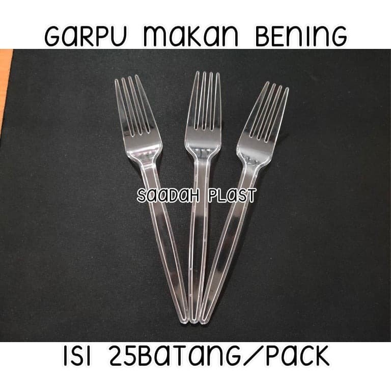 Jual (ISI 25) GARPU MAKAN PLASTIK - BENING / GARPU PLASTIK | Shopee ...