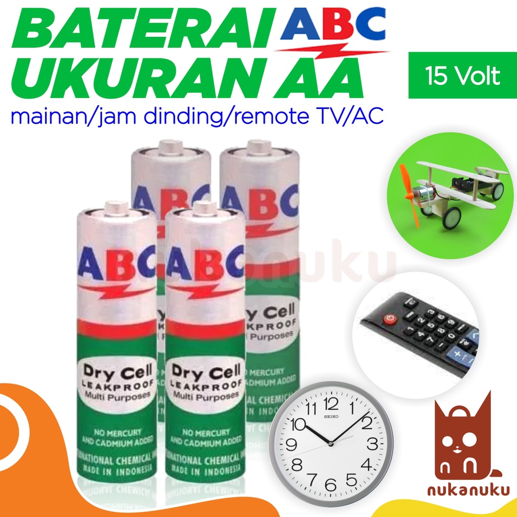 Jual Baterai / Batre / Batu Batrai / Batu Baterai ABC AA 1,5 V (HARGA ...