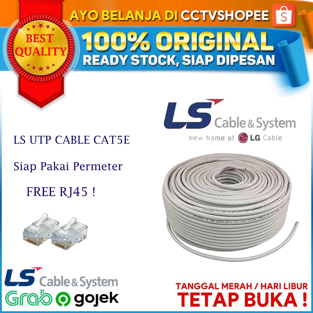 Jual LS Cable CAT5E Gratis Connector RJ45 / kabel lan siap pakai ...