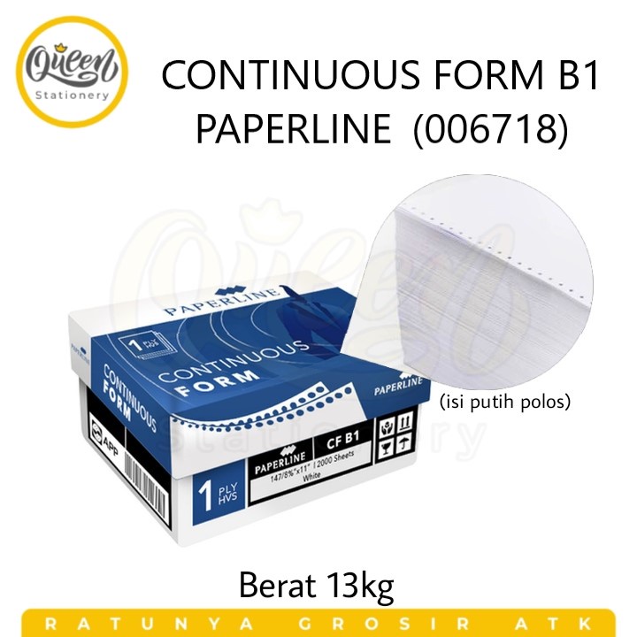 Jual 1 BOX CONTINUOUS FORM B1 PAPERLINE (006718) - KERTAS NOTA FAKTUR ...
