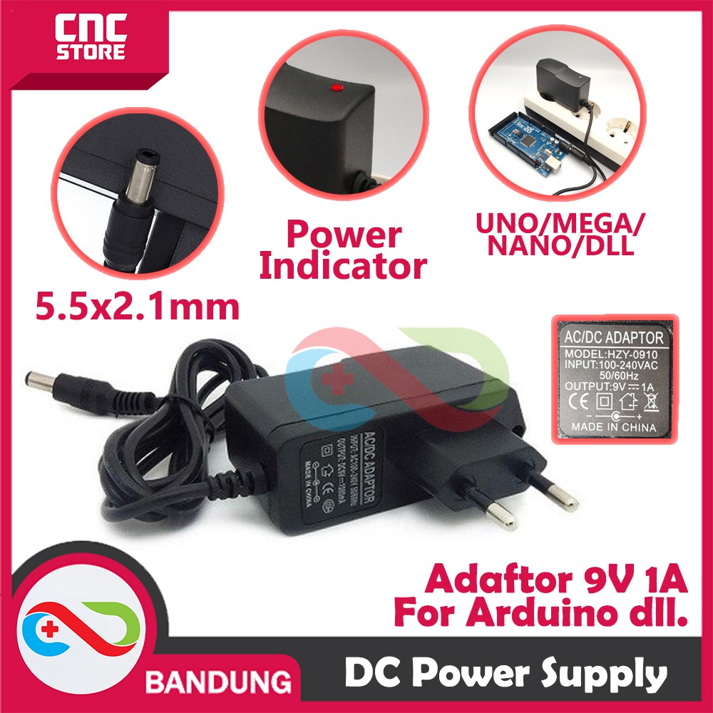 Jual Adaptor 9v 1a Dc Power Supply For Arduino Uno Nano Mega Shopee