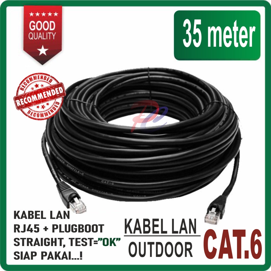 Jual Kabel Lan 35 Meter CAT6 FTP Outdoor Cable CAT 6 Network Wifi Internet Terpasang RJ45 ...