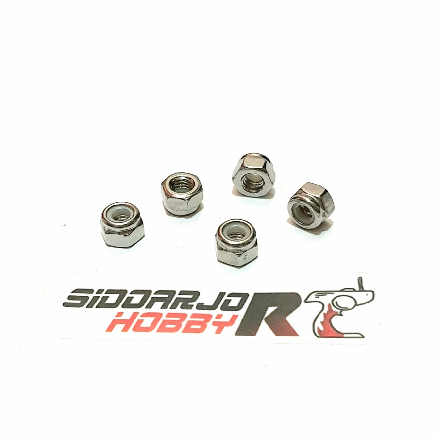 Jual 4 pcs LOCK NUT M3 x 0.5 BAHAN BESI MUR DGN NYLON PENGUNCI RODA ...
