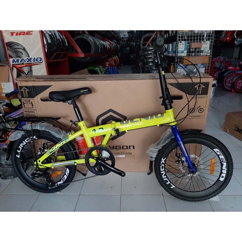 Jual Sepeda Lipat / Seli / Folding 20" GENIO LUNOX 1.0 Disc Brake 7 SPEED | Shopee Indonesia
