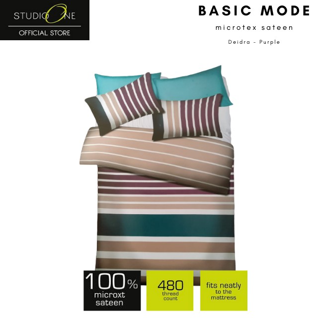 Jual SPREI SET - STUDIO ONE Basic Mode MicroXT Design Deidra Purple ...