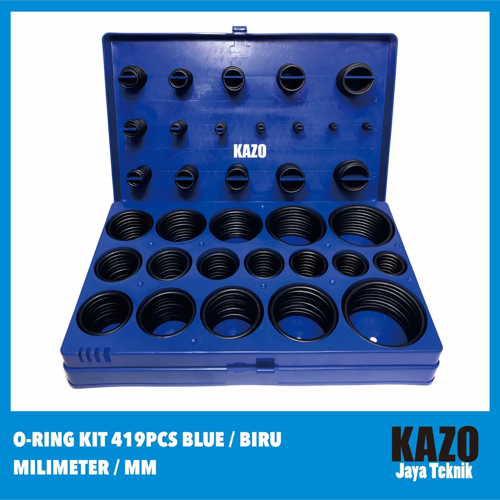 Jual O-Ring Seal Kit Set/ Karet Rubber Assortment / Oring Service Kit (419pcs) Box Biru | Shopee ...