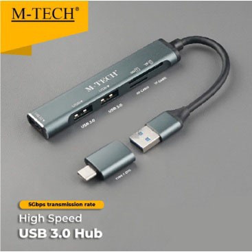 Jual Trend-M-Tech Usb Hub 5in1 CR50 Usb Hub 3.0 3port, SD TF Card With ...