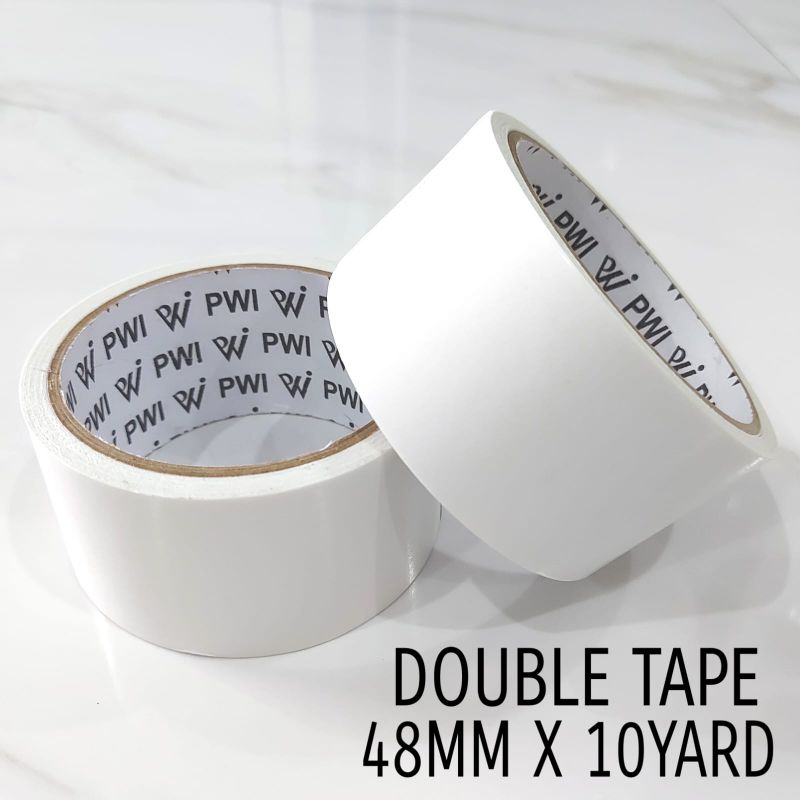 Jual Double Tape 48mm x 10yard PWI / Double Side Tape | Shopee Indonesia