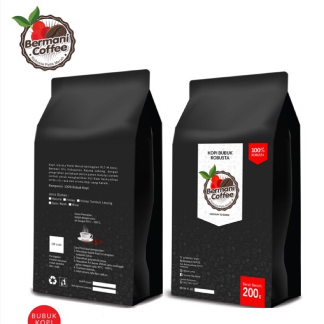 Jual KOPI ROBUSTA BERMANI COFFEE, 100% KOPI PETIK MERAH | Shopee Indonesia