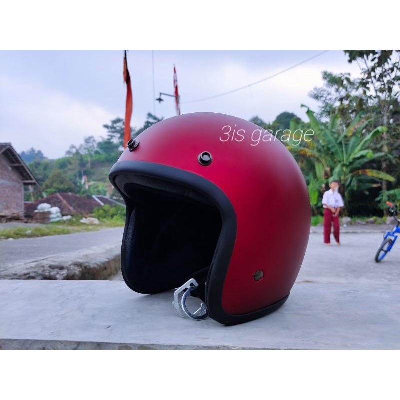 Jual HELM SLIM HEAD RETRO CLASSIC BUSA SEMI KULIT | Shopee Indonesia
