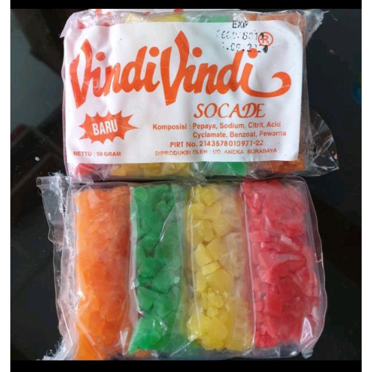 Jual Socade Vindi Vindi Sukade Vindi Vindi 50gr Mix Warna / Topping Kue ...