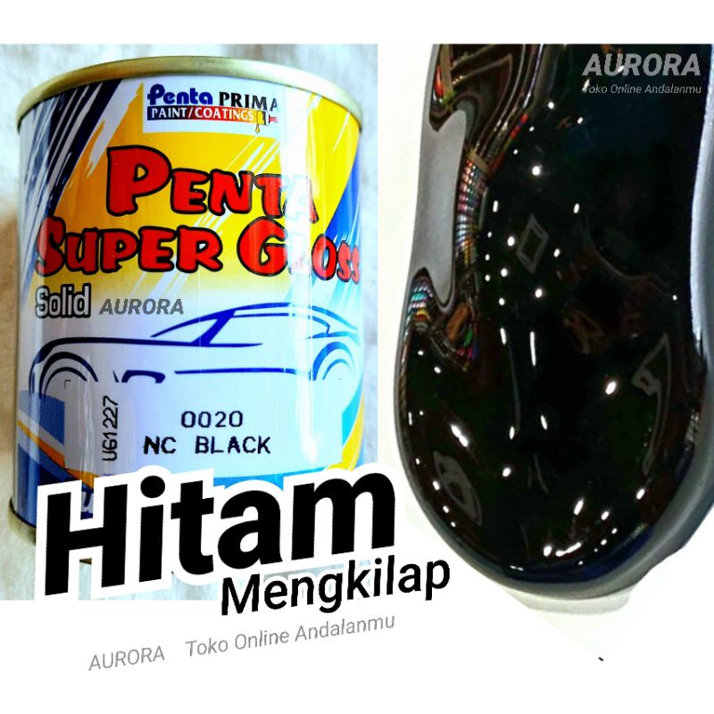 Jual Cat Hitam Penta Super Gloss Black Seperempat Kilo Cet Mobil dan ...