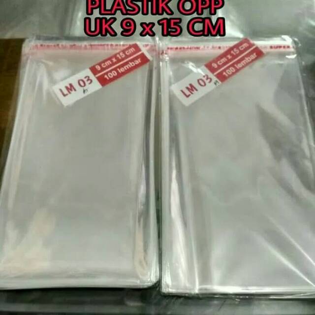 Jual PLASTIK OPP PEREKAT UKURAN 9 x 15 CM ( ISI +/- 100 PCS / PACK ...