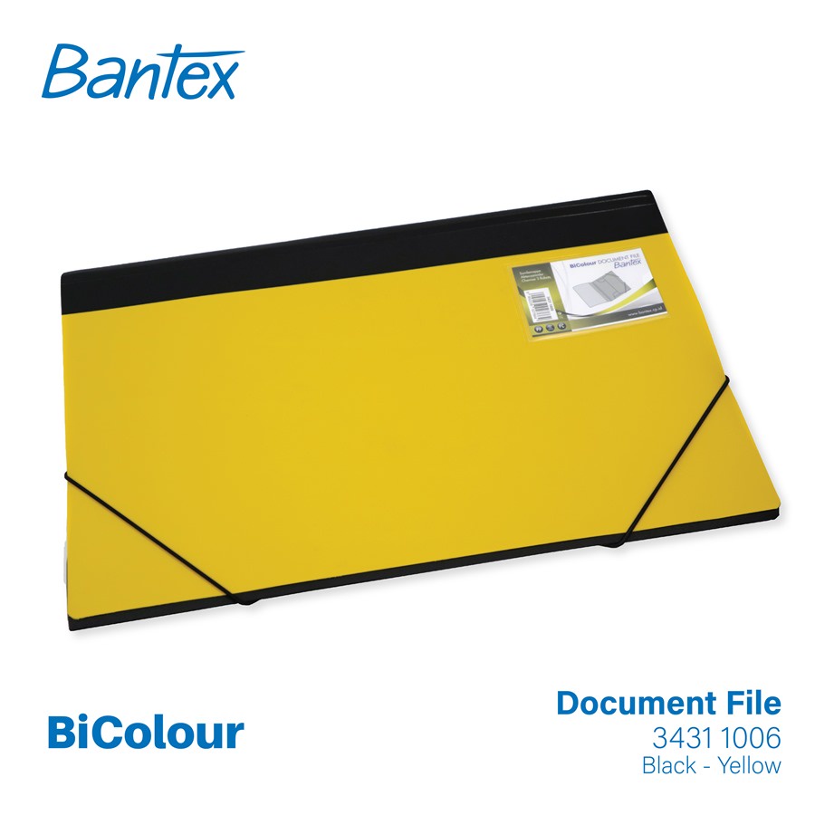 Jual Bantex BICOLOUR Document File PP Folio Black Yellow - 3431 1006 ...