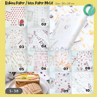 Jual Baking Paper Kertas Roti Motif 38x28cm - 25pcs (Ready 1,2,6,9&10 ...