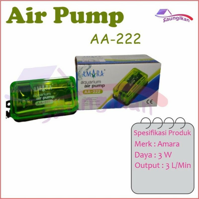 Jual Pompa Aerator Aerasi AMARA AA-222 single outlet Aquarium AA 222 | Shopee Indonesia