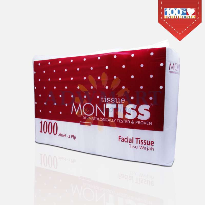 Jual Montiss Tissue / Tisu / Facial Tissue Kering 1000s / 1000 sheet ...