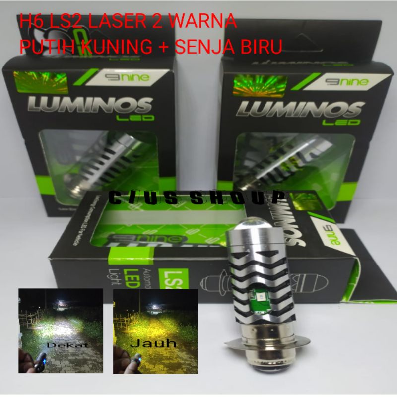 Jual LAMPU LED DEPAN MOTOR H6 LS2 LASER HI LOW LUMINOS DC DOUBLE COLOR WHITE YELLOW + LAMPU ...