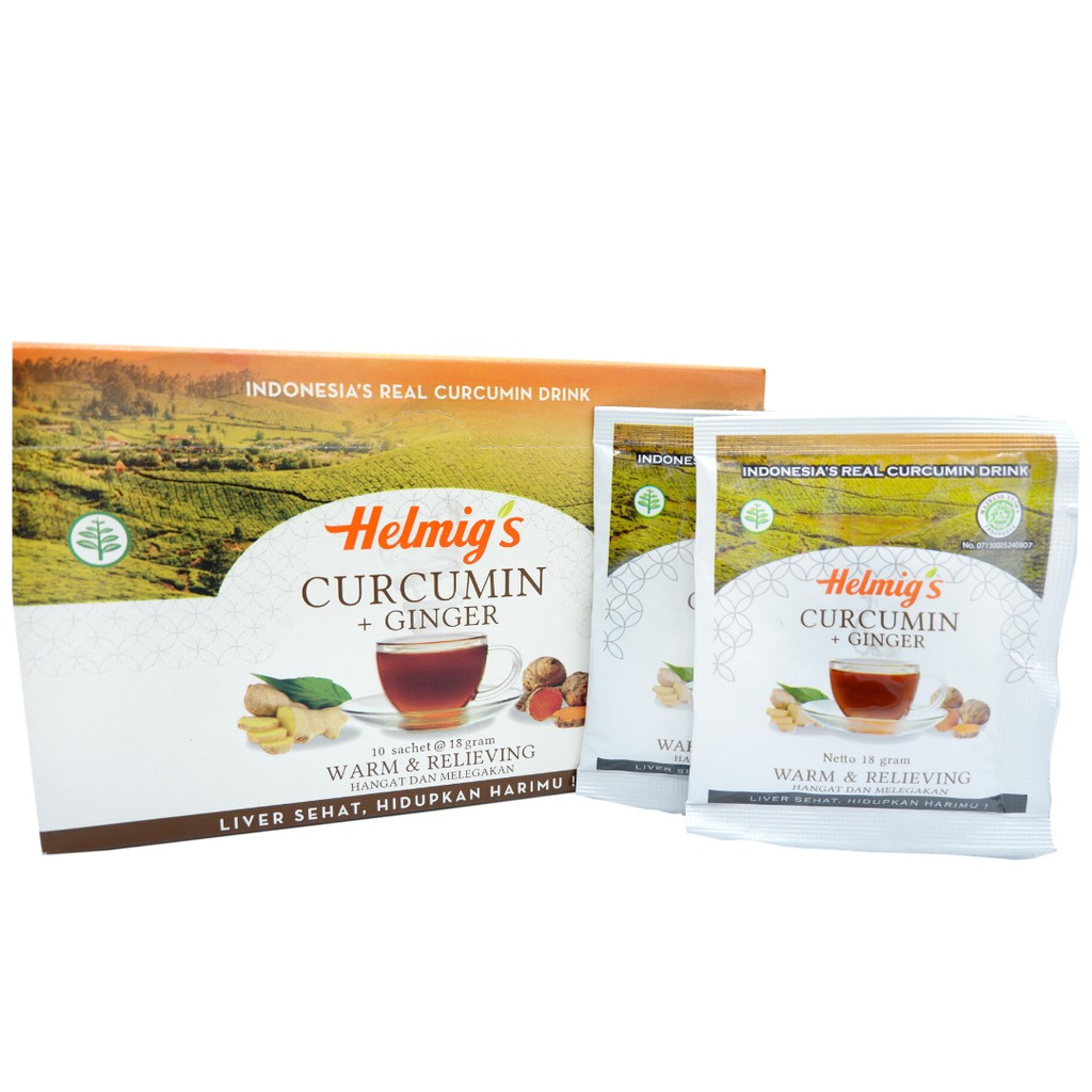 Jual Helmig's Curcumin + Ginger Isi 10 Sachet Minuman Kurkumin dan Jahe ...