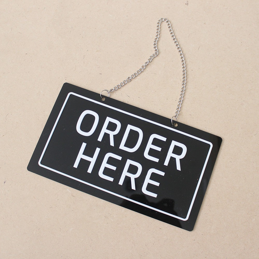 Jual Sign Label Acrylic Order Here Timbul | Sign Board Akrilik ...