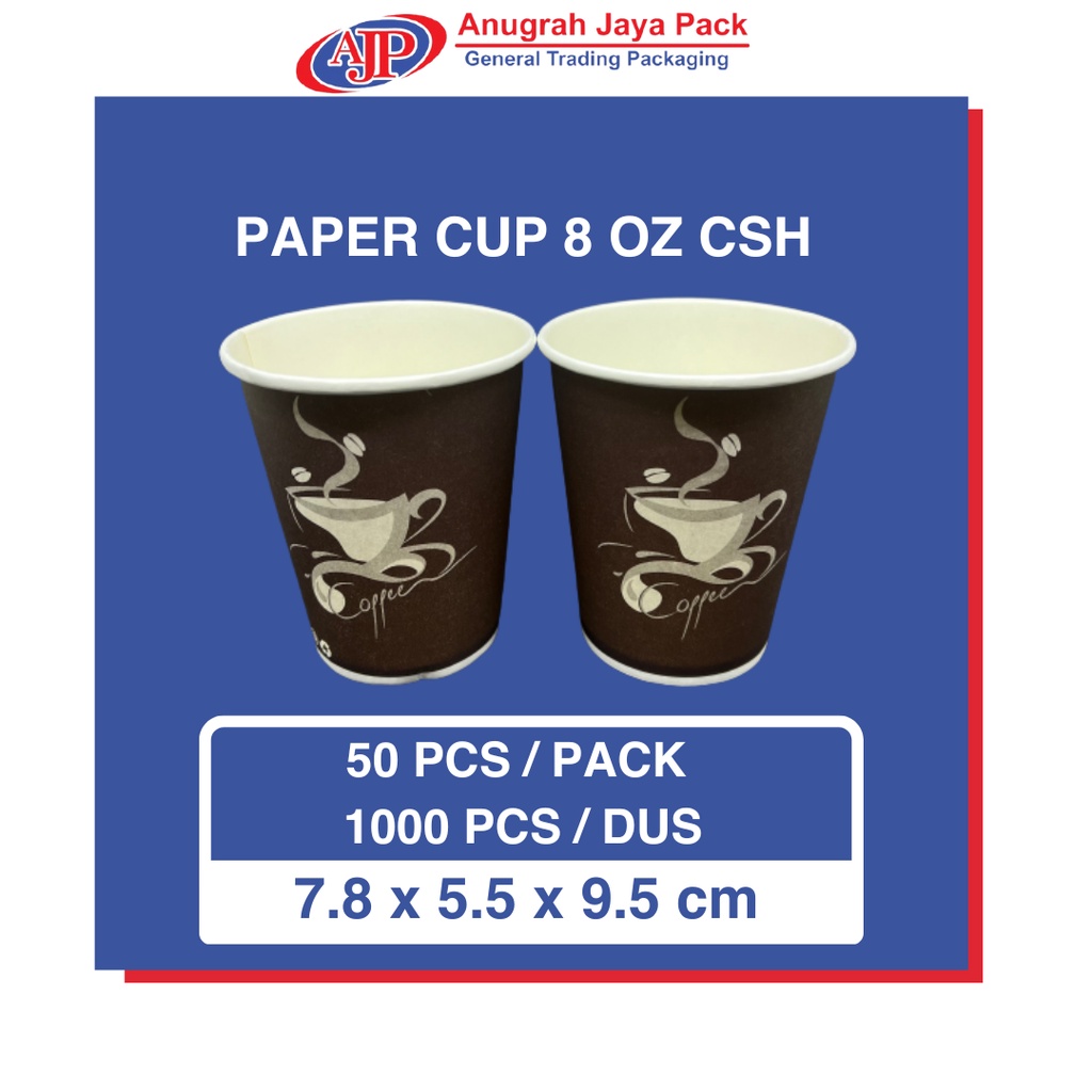Jual Paper Cup Hot 8 Oz CSH - Gelas Kertas Minuman Panas 8 Oz CSH | Shopee Indonesia